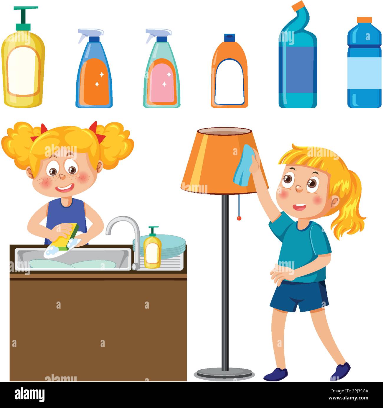 Taches menagere a faire enfant Banque d'images vectorielles - Alamy