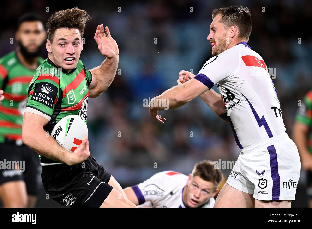 Cameron Murray, des rabbitohs, se livre à un match de Cameron Munster ...