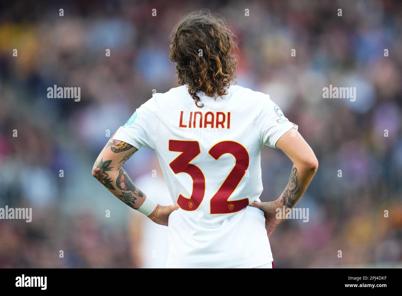 Barcelone, Espagne. 29/03/2023, Elena Linari d'AS Roma lors du match de ...