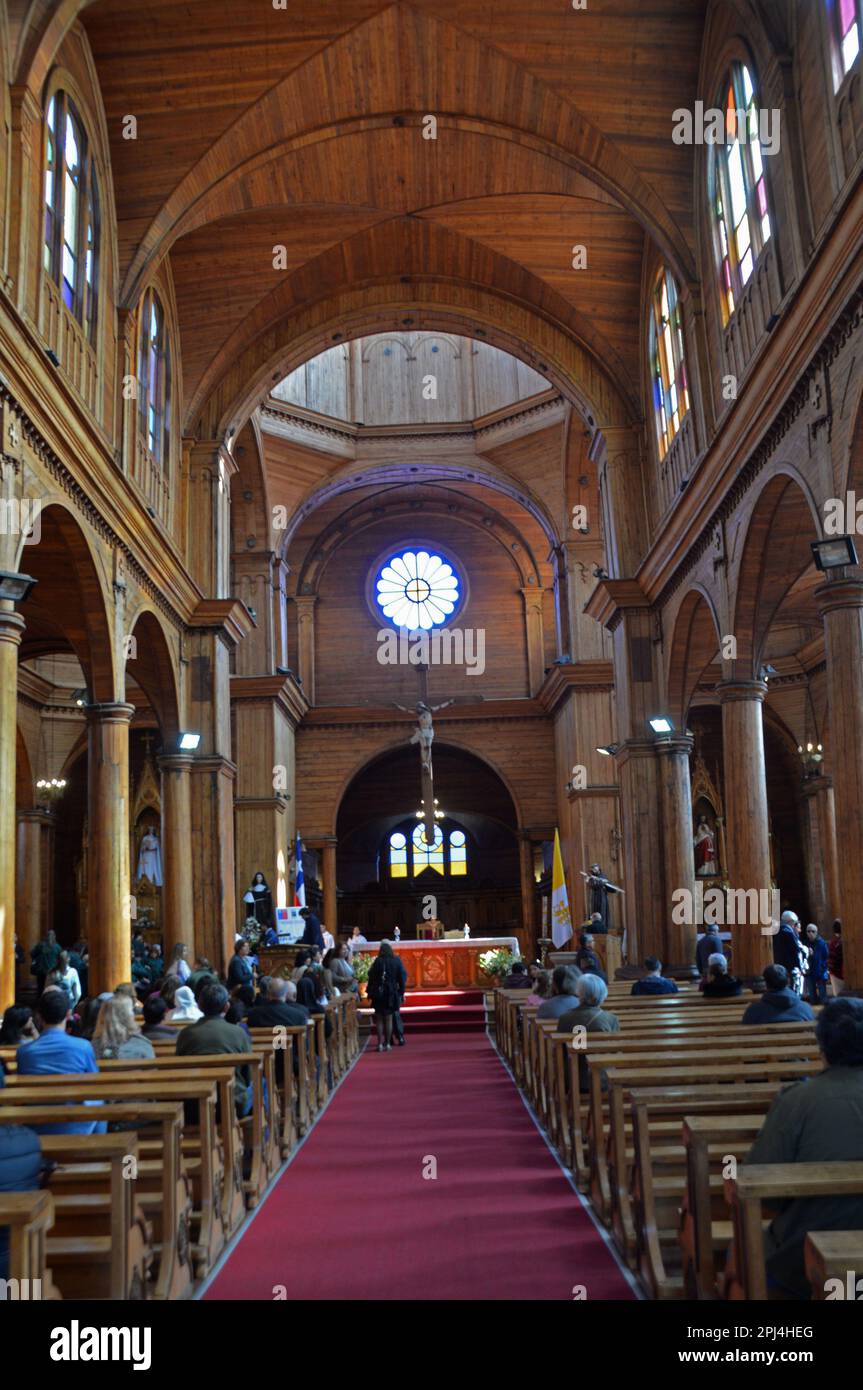 Chili. Chiloe, Castro: Iglesia San Francisco de Castro, conçu par l ...
