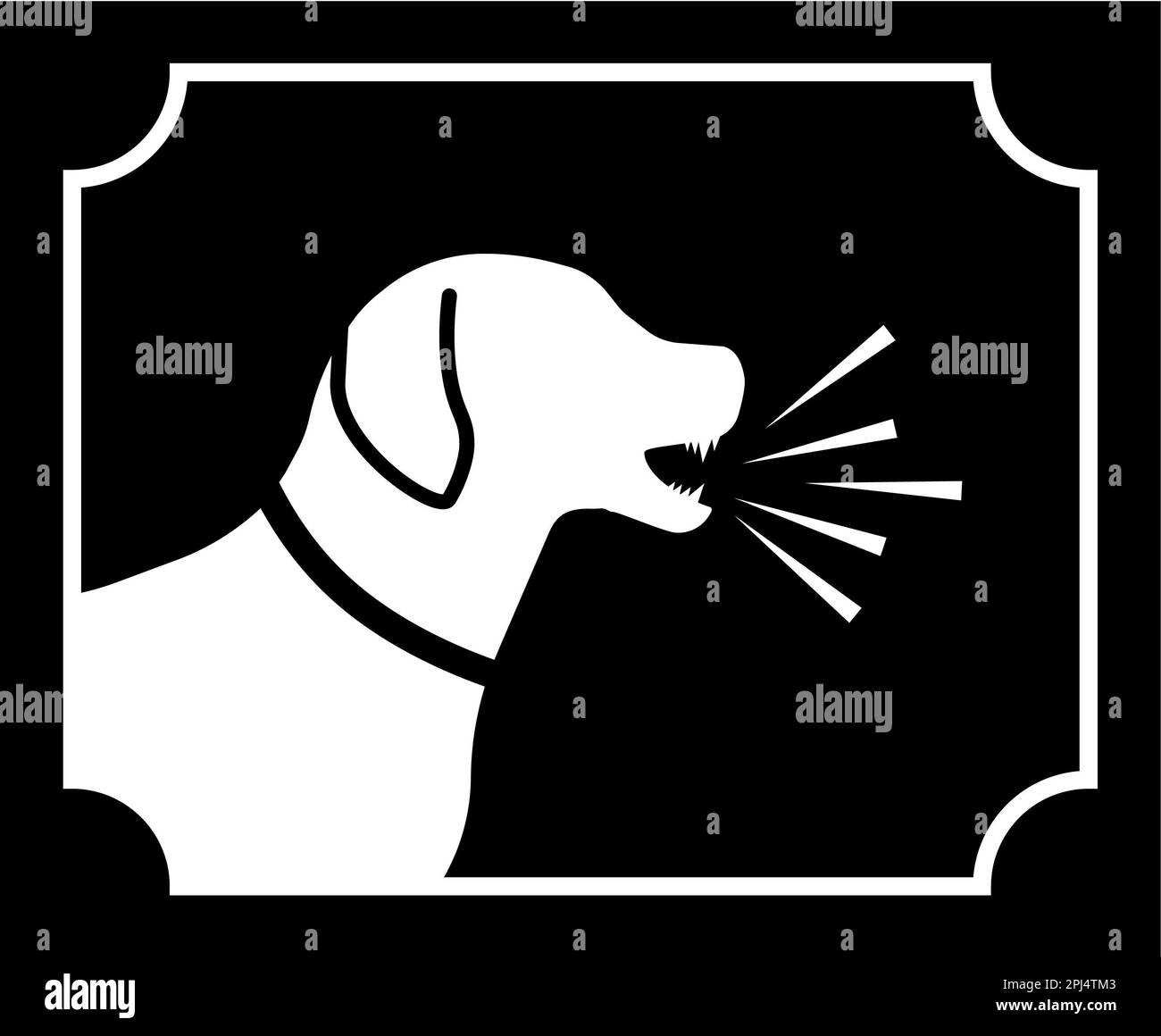 Panneau attention chien Banque d'images noir et blanc - Alamy