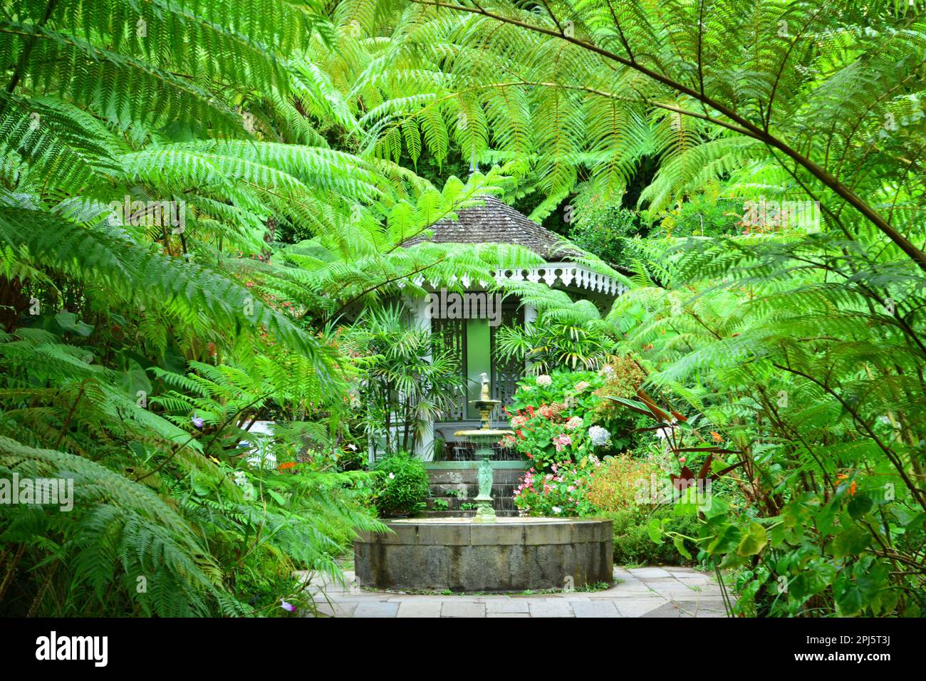 Océan Indien. France. Ile de la Réunion. Salazie. Le village de Hell ...