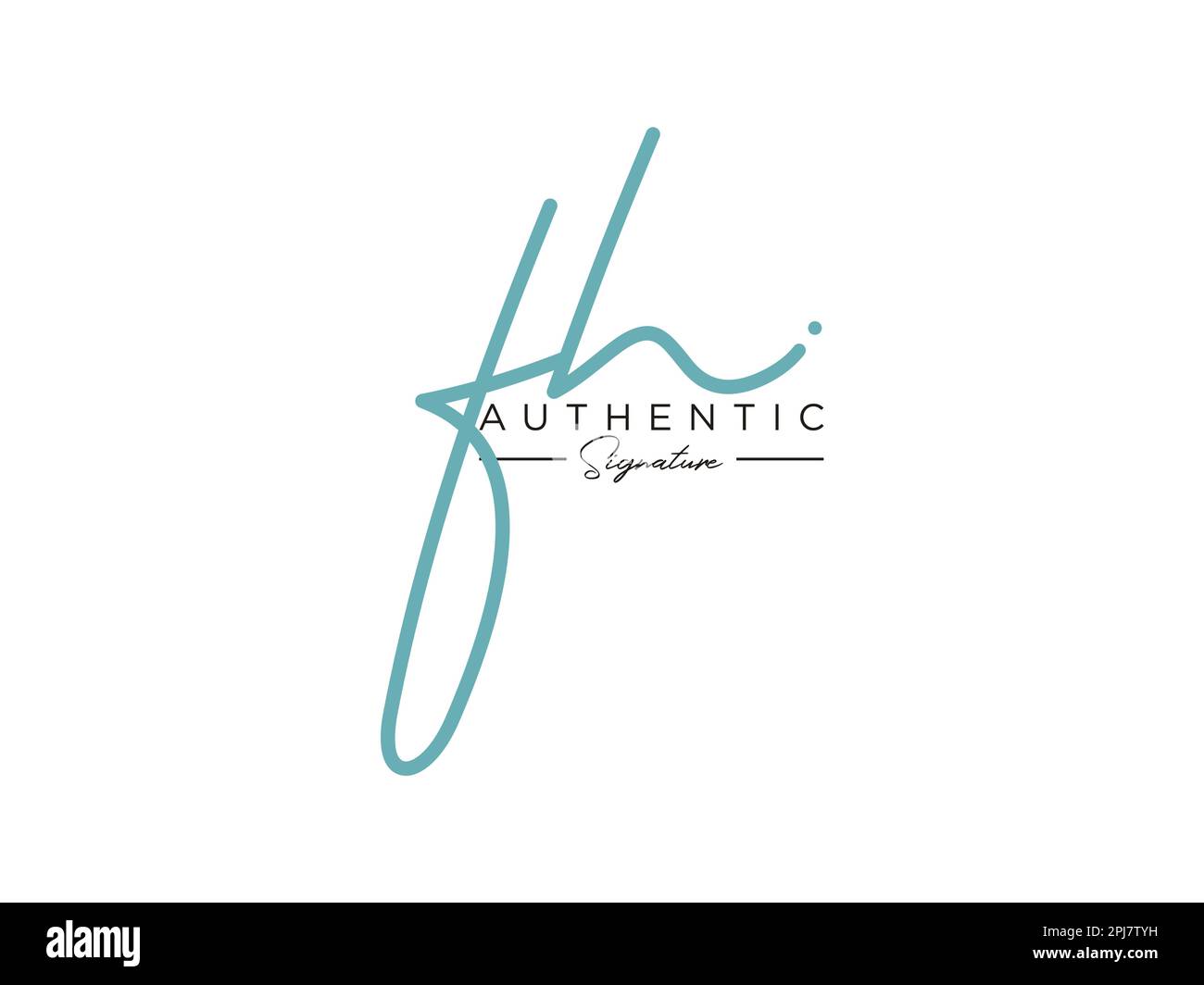 Modèle de logo de signature FH Vector Image Vectorielle Stock - Alamy