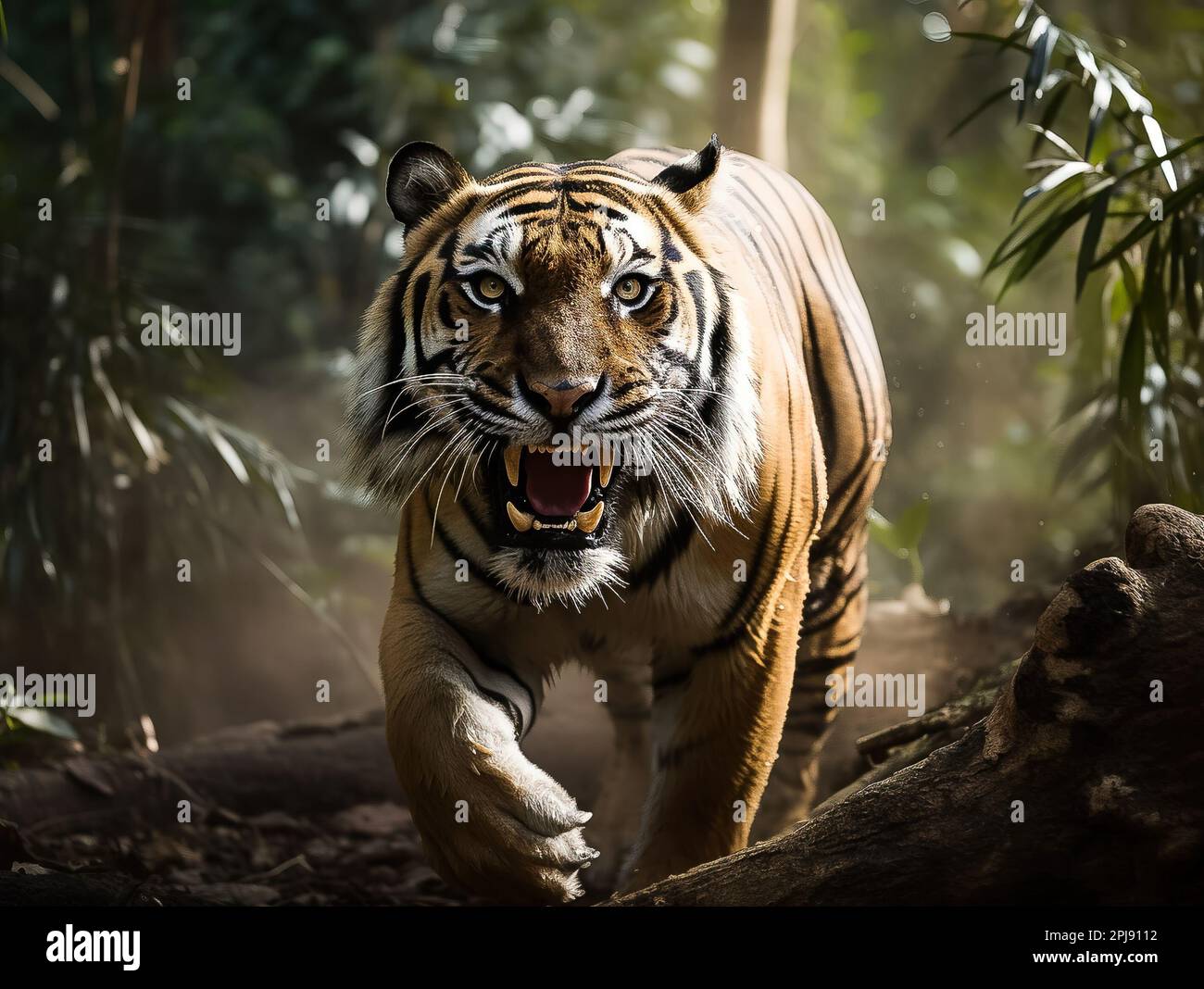 Tiger roaring Banque de photographies et d’images à haute résolution ...