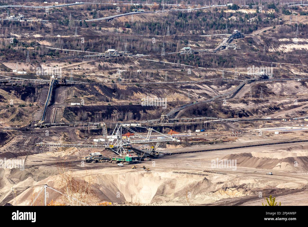 Belchatow, Pologne. 29th mars 2023. Vue sur la mine à ciel ouvert de lignite située à côté de la ...
