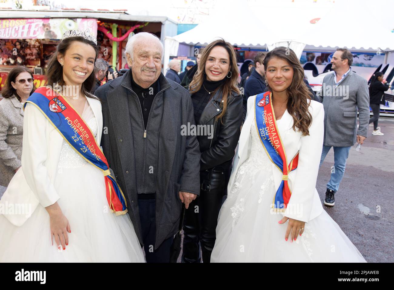 Paris, France. 31st mars 2023. Marcel Campion, Singrid Campion et Mlle Foire du Trone Esmeralda ...