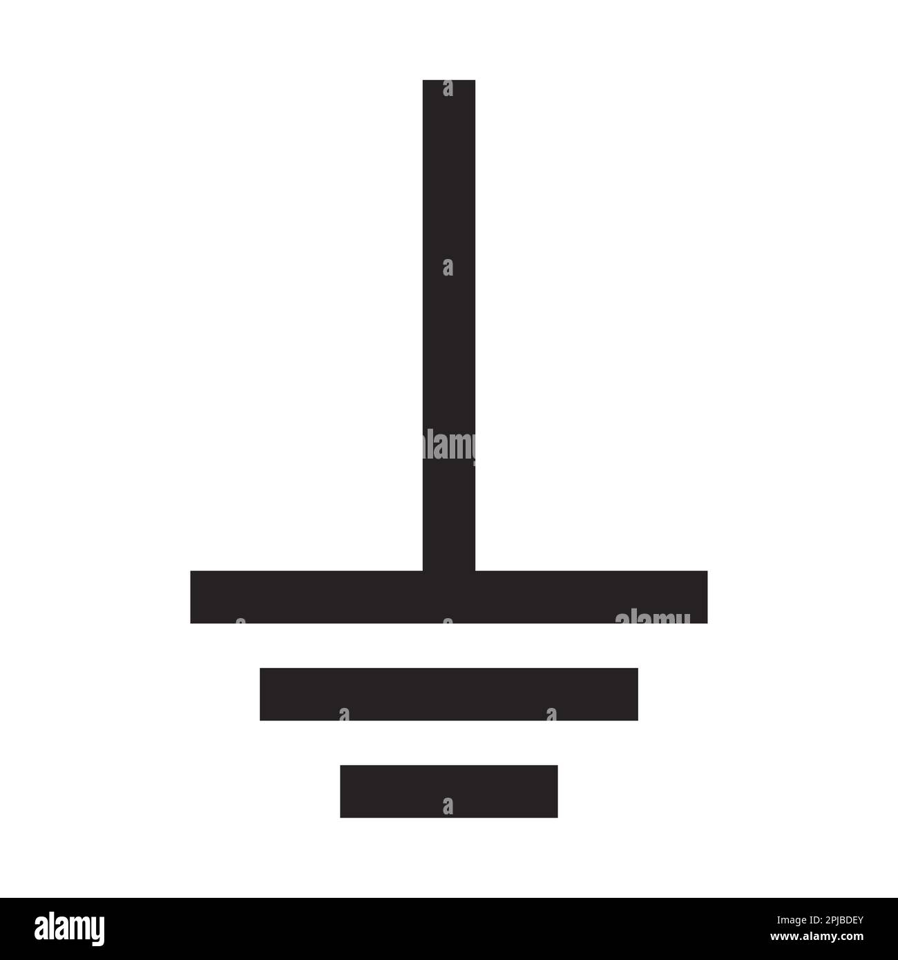 Icône de masse. Symbole de mise à la terre de la foudre ou du courant ...
