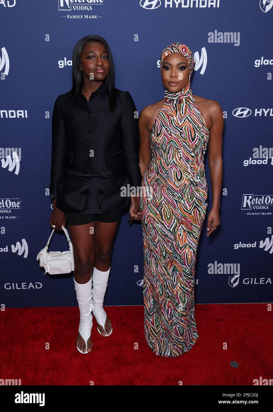 Zaya Wade et Gabrielle Union assistent aux prix annuels de médias GLAAD 34th au Beverly Hilton ...