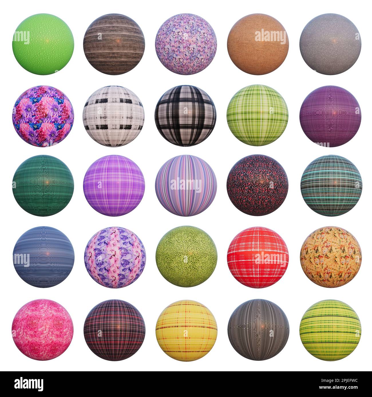 Sphères de texture. 3D boules réalistes de matériaux différents ...