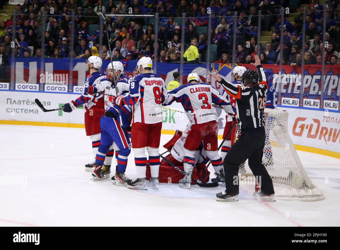 Joueur du Club de hockey CSKA, Adam Reideborn (No.36), Fredrik Claesson ...