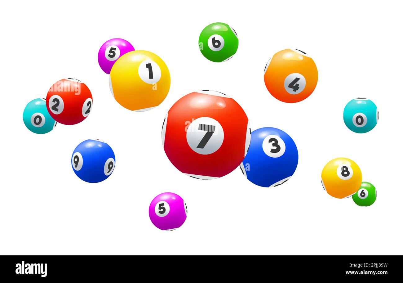 Boules de bingo, 3D vecteur isolé de loterie, lotto ou jeux de keno ...
