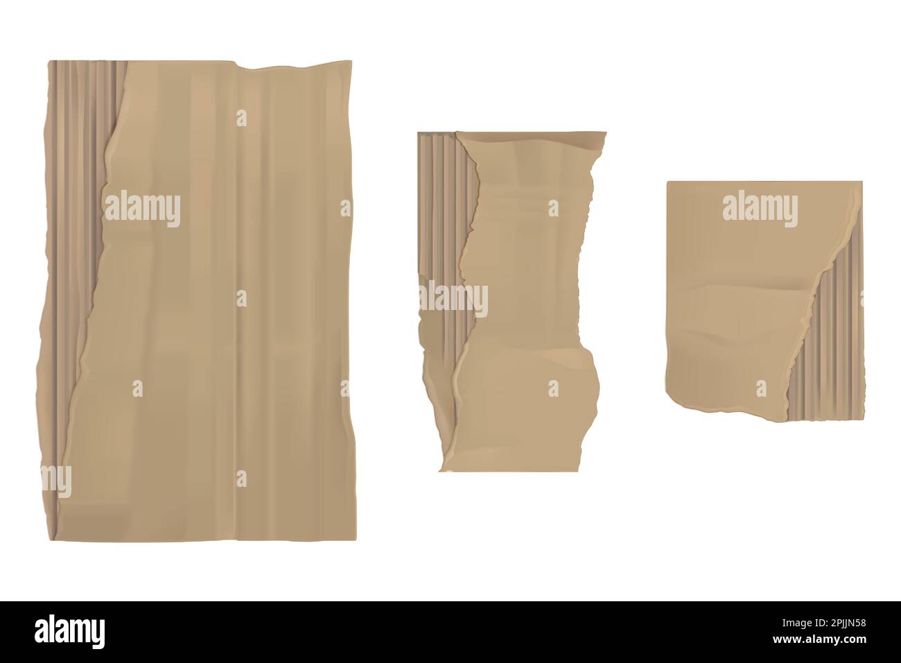 Jeu de papier en carton déchiré. Morceaux de feuilles déchiquetées ...