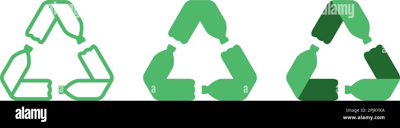 Les bouteilles PET forment une boucle mobius ou un symbole de recyclage ...