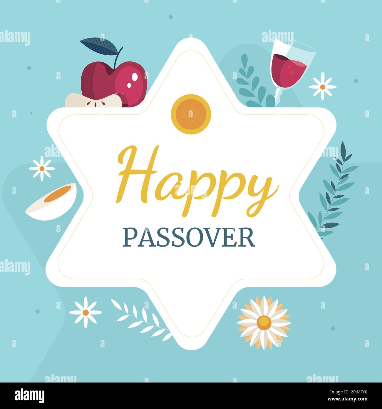 Joyeuses fêtes juives de la Pâque, fêtons le Seder Pesach, carte de ...