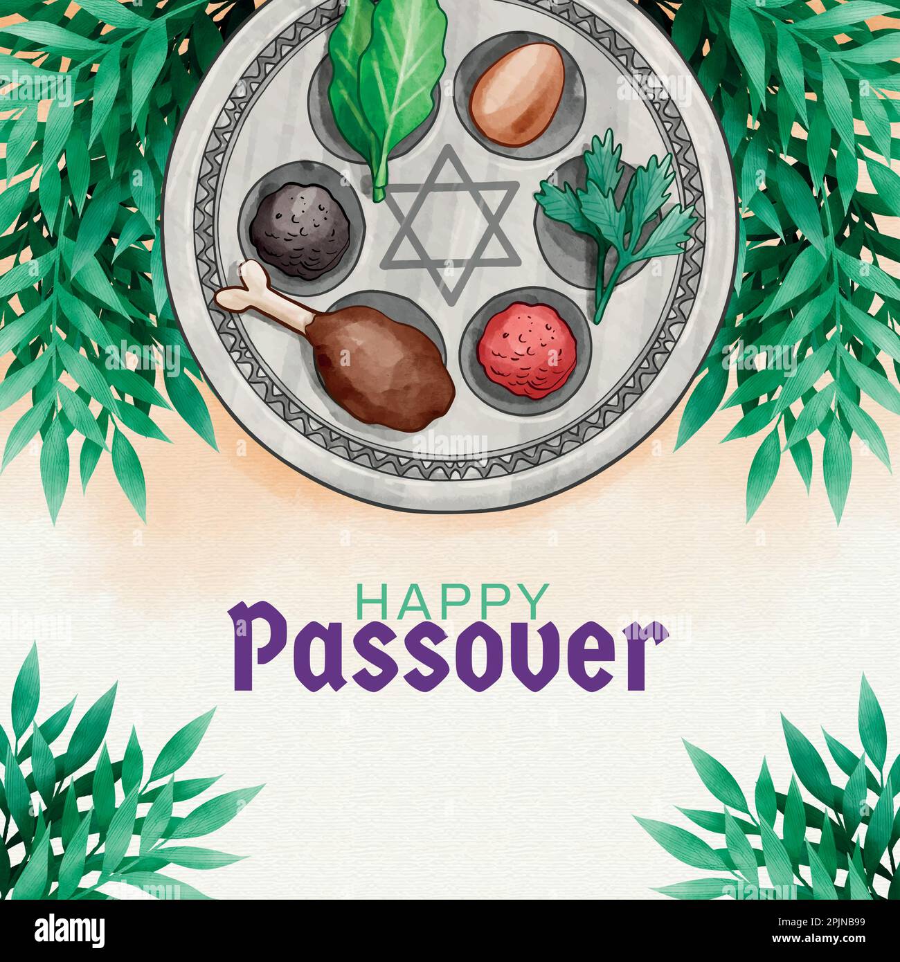 Carte de vœux pour la Pâque. Permet de célébrer l'invitation de Seder ...