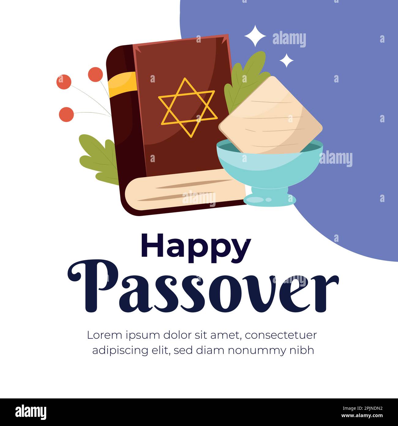 Joyeuses fêtes juives de la Pâque, fêtons le Seder Pesach, carte de ...