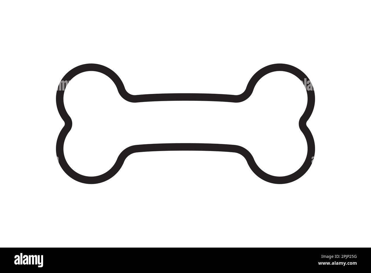 OS pour chien d'animal. Icône de contour d'os. Symbole canine ...