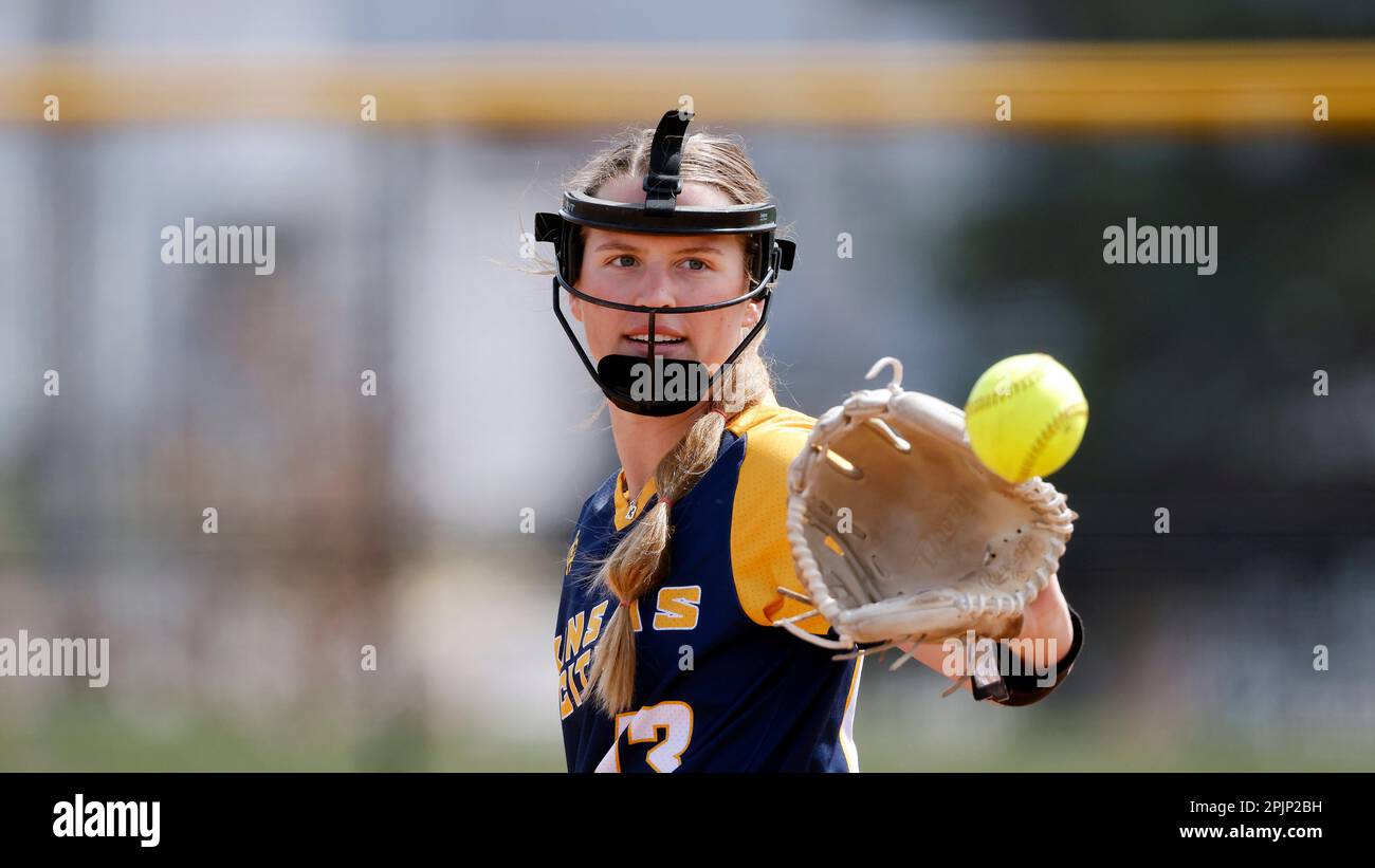 Kansas City's Katie Noble during an NCAA college softball game on ...