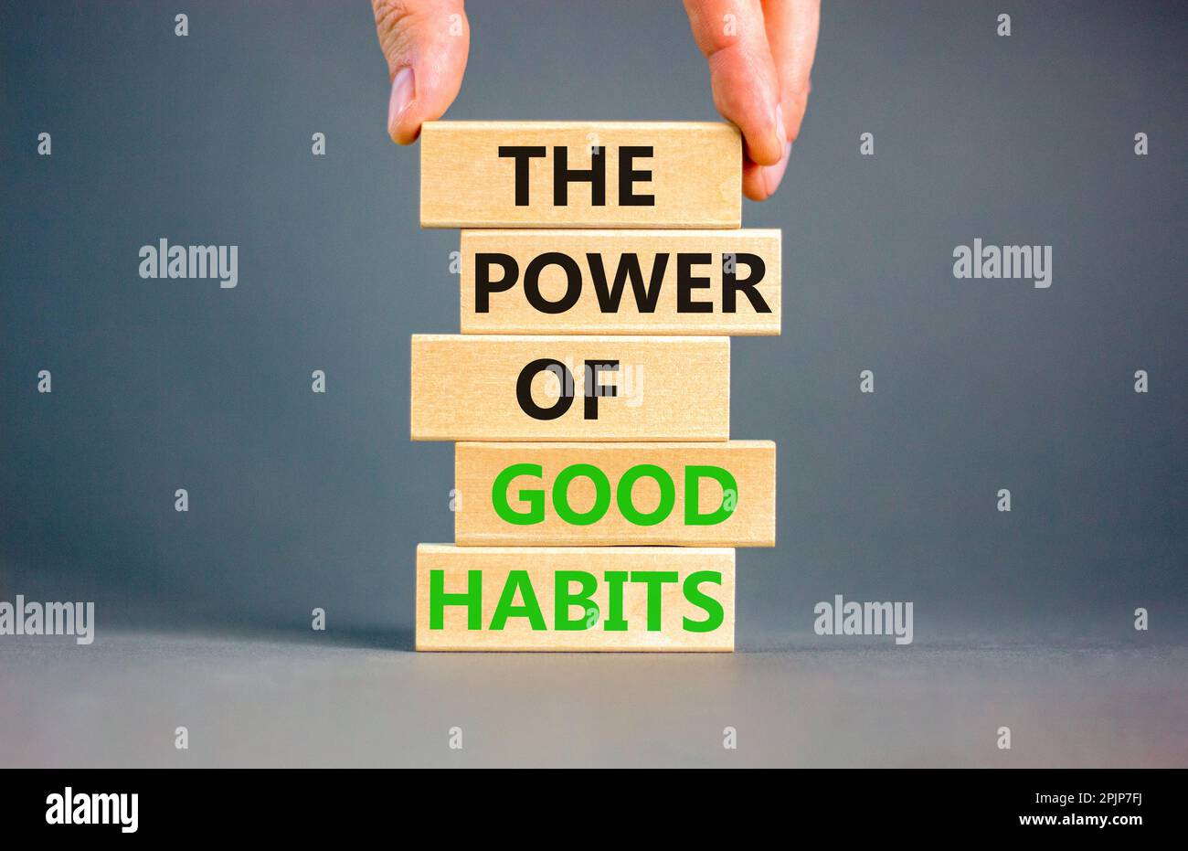 Le symbole de la puissance des bonnes habitudes. Concept mots la ...