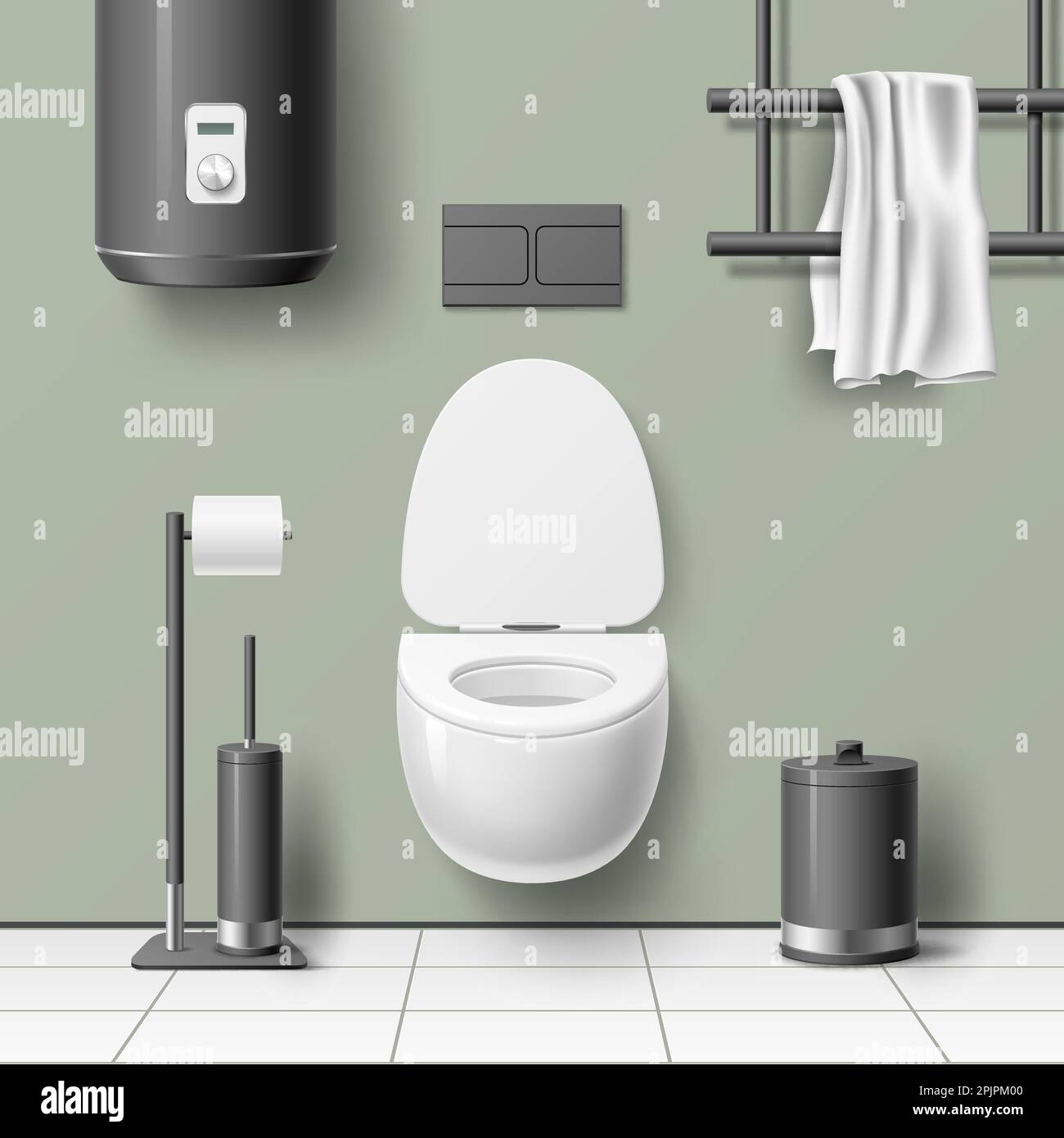 Cuvette des toilettes 3d Banque d'images vectorielles - Alamy