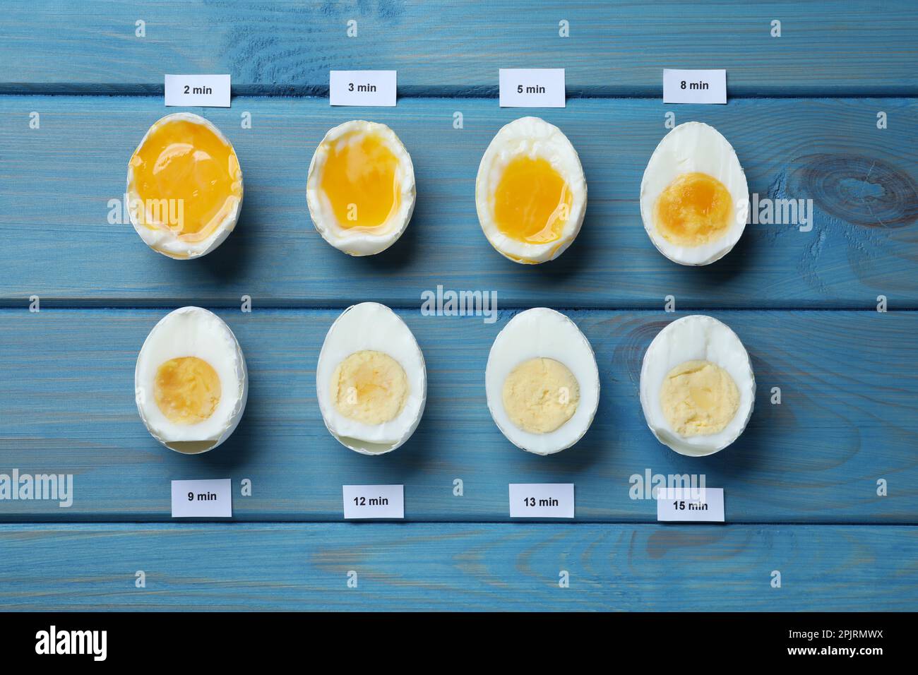 Différents Temps De Cuisson Et Différentes étapes De Préparation Des œufs De Poulet Bouillis Sur