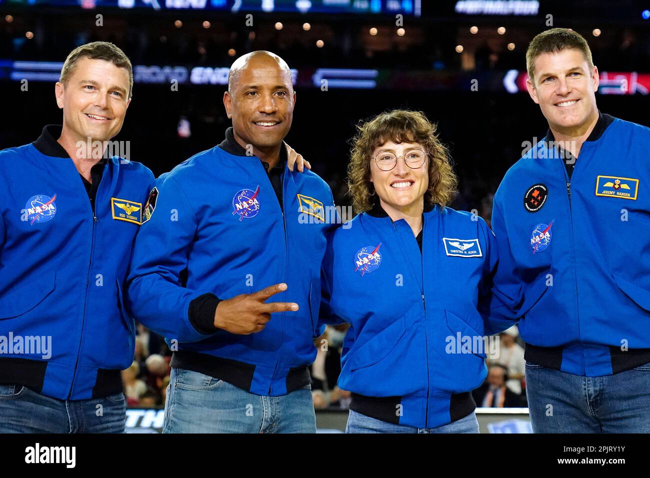 Artemis II crew member from left, Reid Wiseman, Victor Glover ...