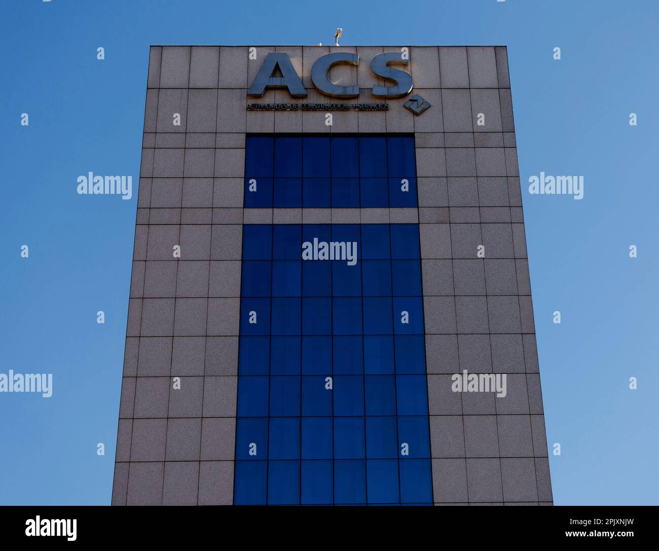 Facade of ACS headquarters, on April 4, 2023, in Madrid (Spain). ACS ...