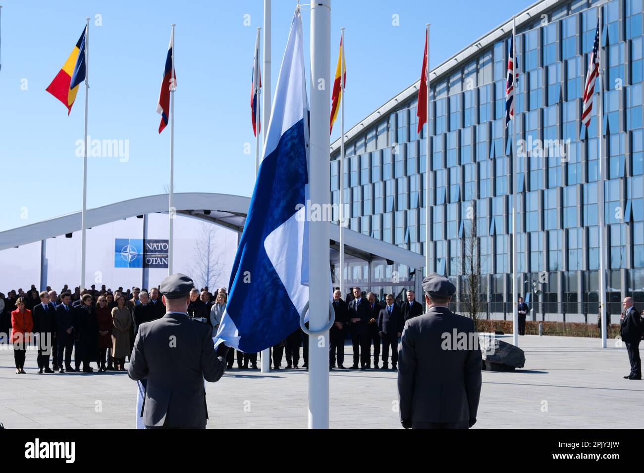 Bruxelles, Belgique. 04th avril 2023. Le personnel militaire finlandais ...