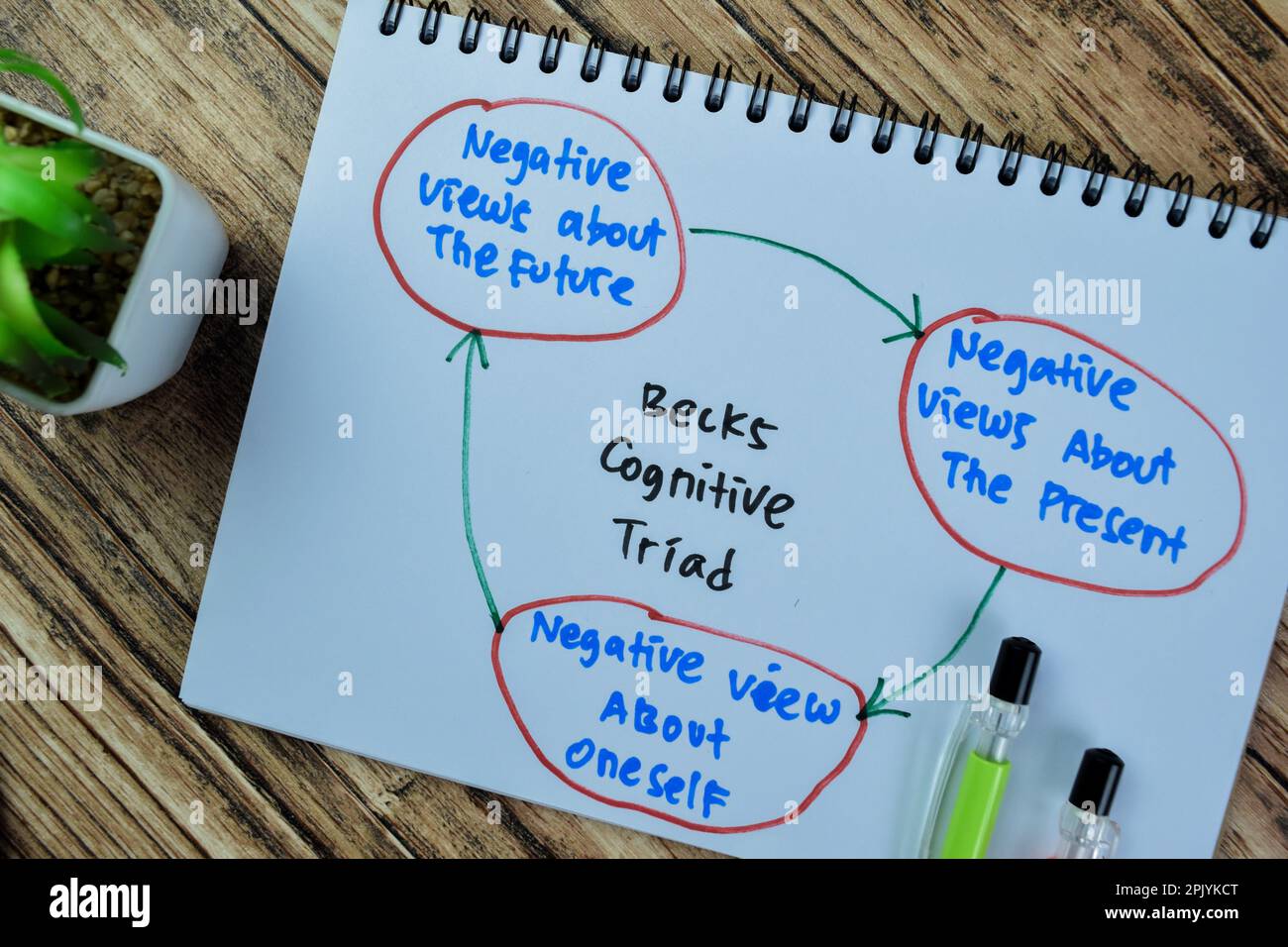 Concept de la Triade cognitive de Becks écrire sur le livre avec des ...