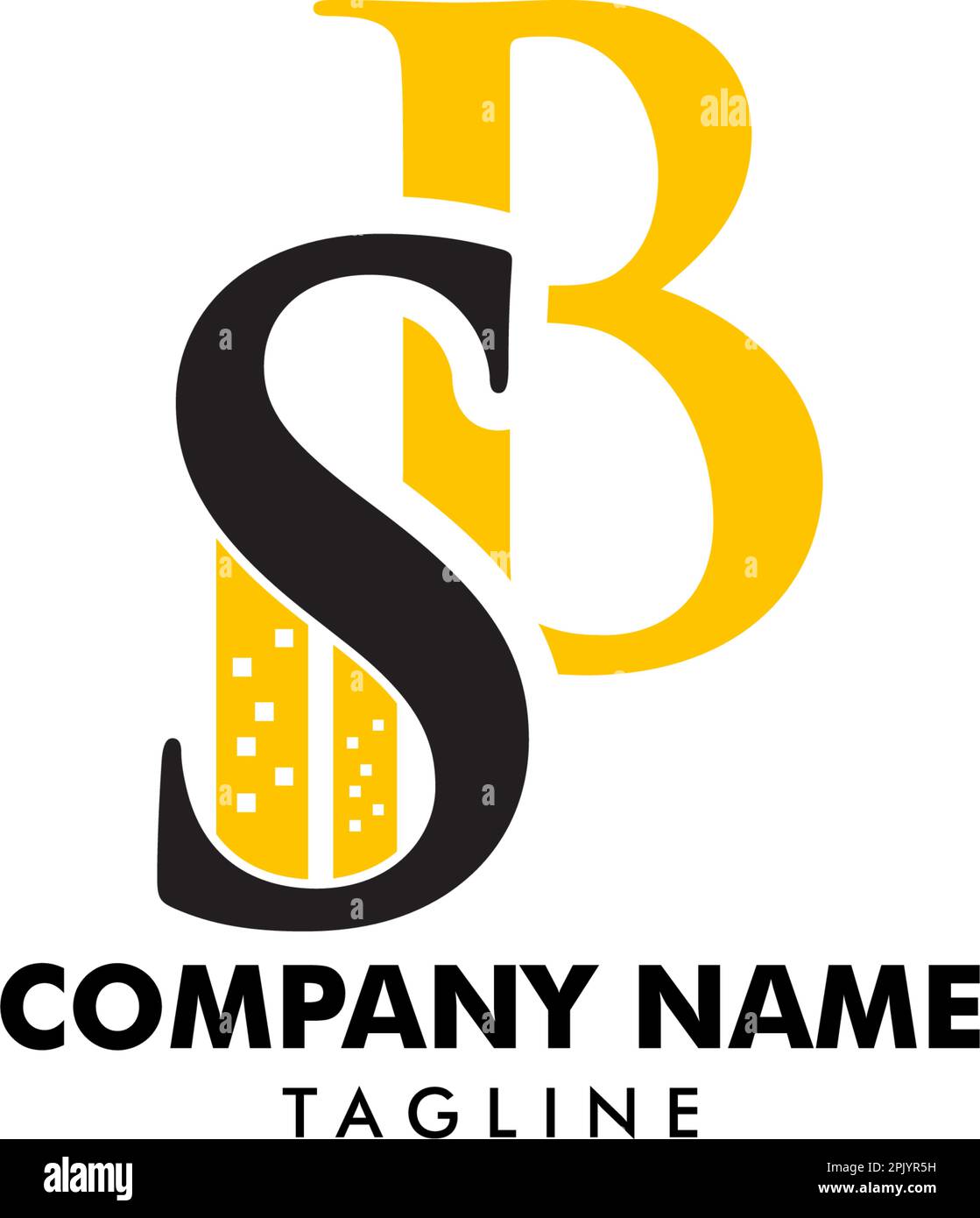 Logo batiment avec la lettre sb Banque d'images vectorielles - Alamy
