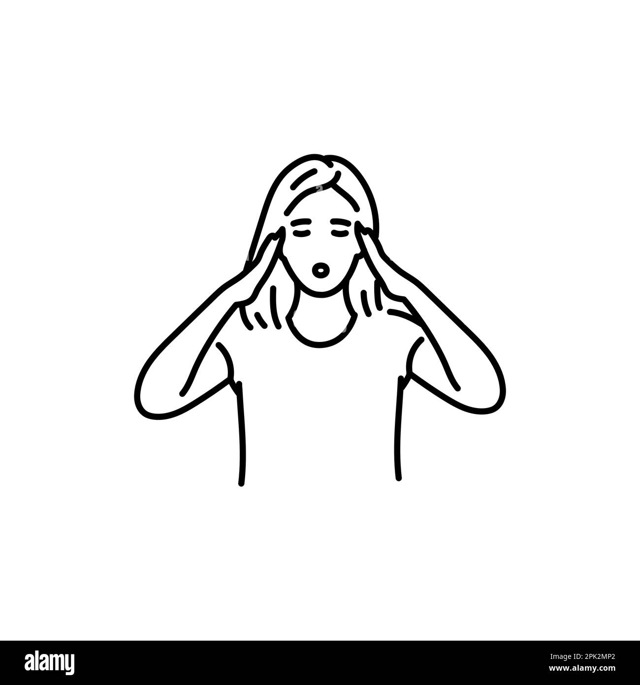 Icône de la ligne noire de méditation de soulagement d'anxiété. Une ...