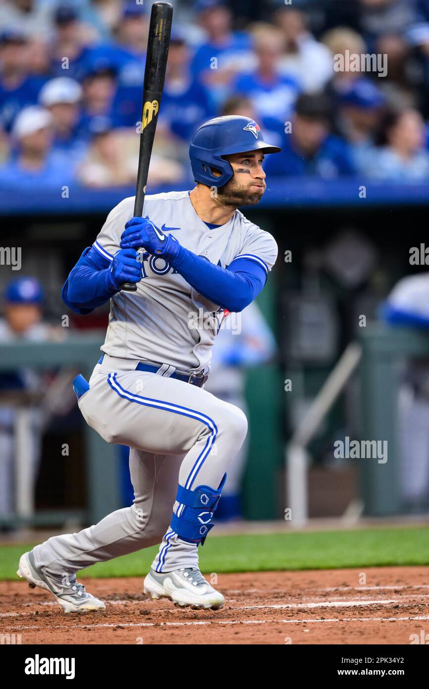Toronto Blue Jays' Kevin Kiermaier at bat against the Kansas City ...