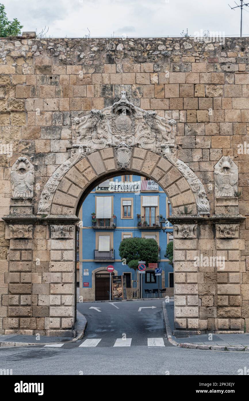 Le portail de San Antonio de style baroque, porte principale du mur de ...