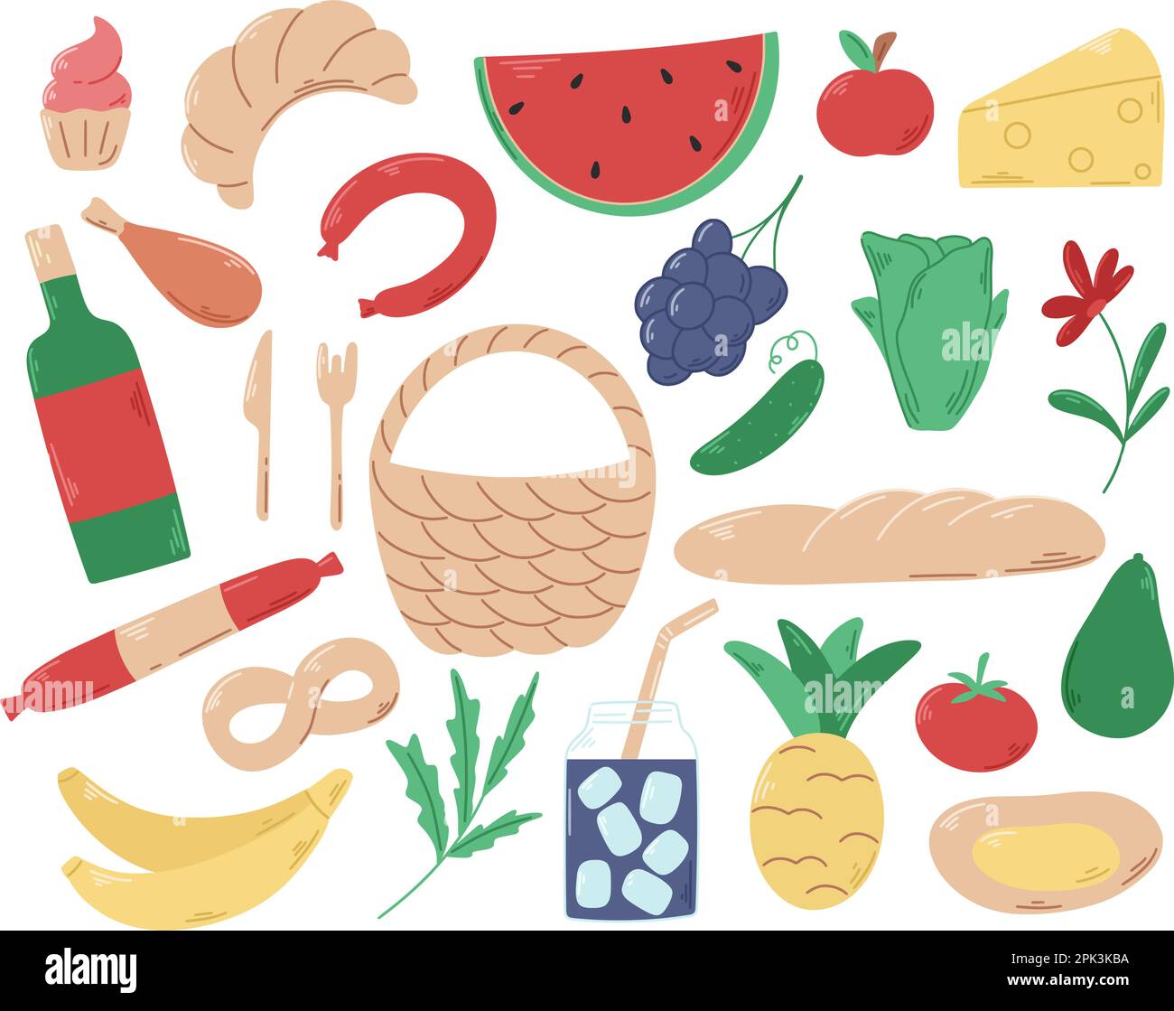 Panier de pique nique clipart Banque de photographies et d’images à ...