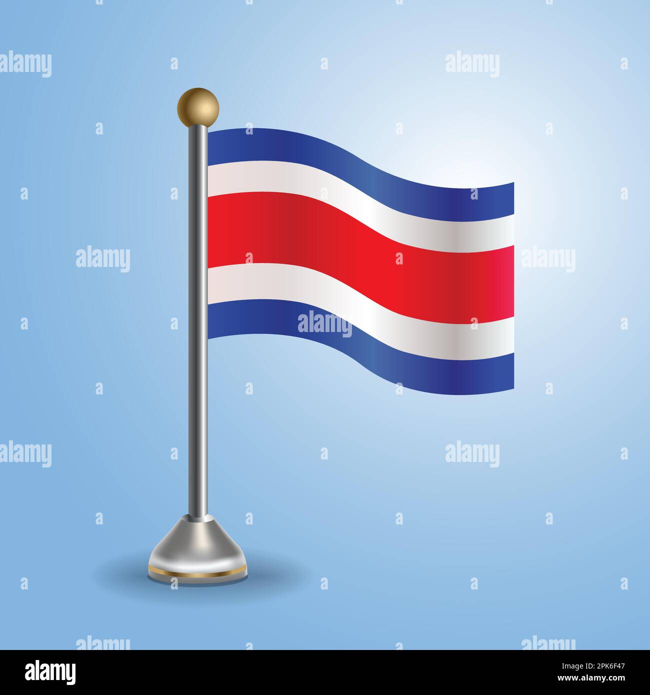Drapeau de la table d'état du Costa Rica. Symbole national, illustration vectorielle Image ...