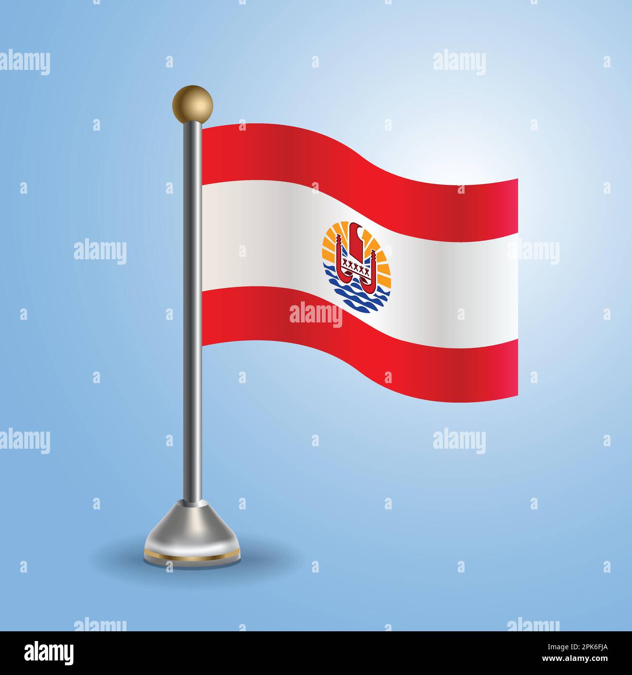 Drapeau de la Polynésie française. Symbole national, illustration ...