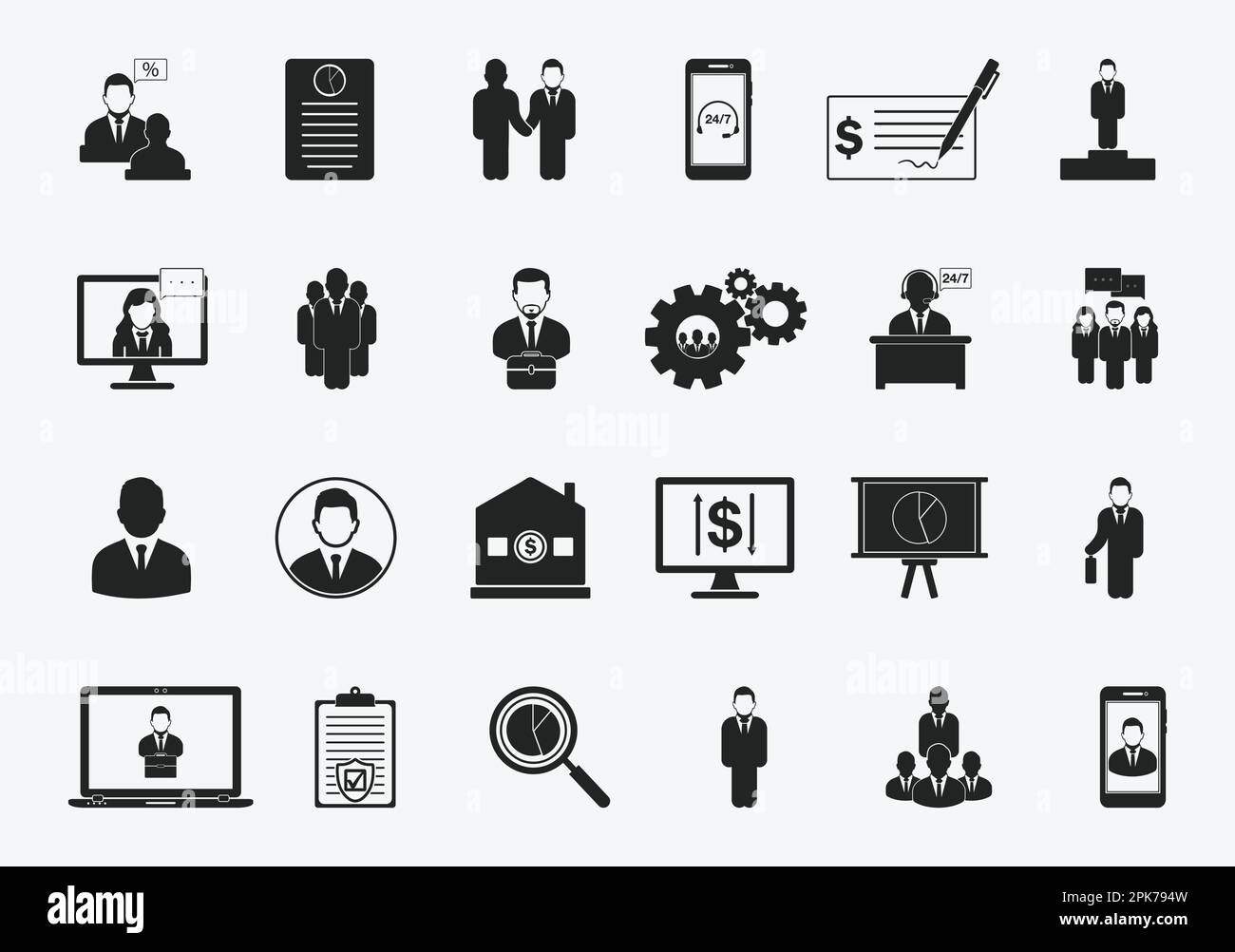 Icônes de la gestion des affaires et des ressources humaines ...