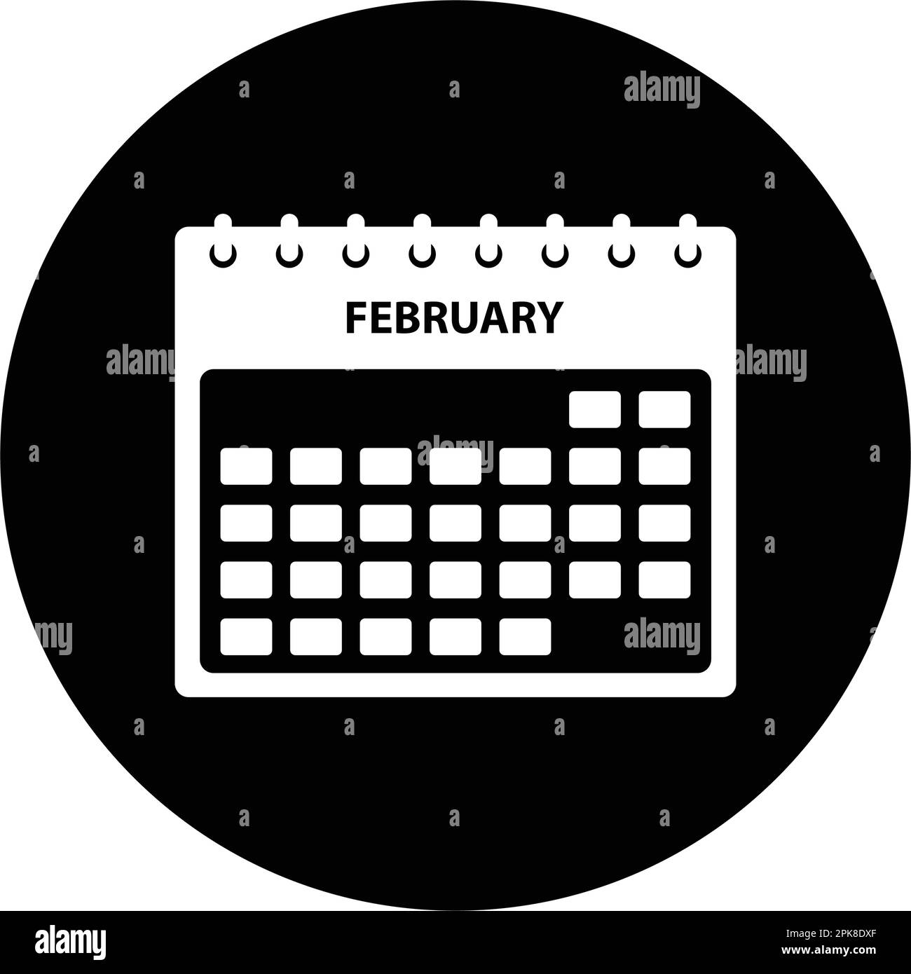 Icône de calendrier février Banque de photographies et d’images à haute ...