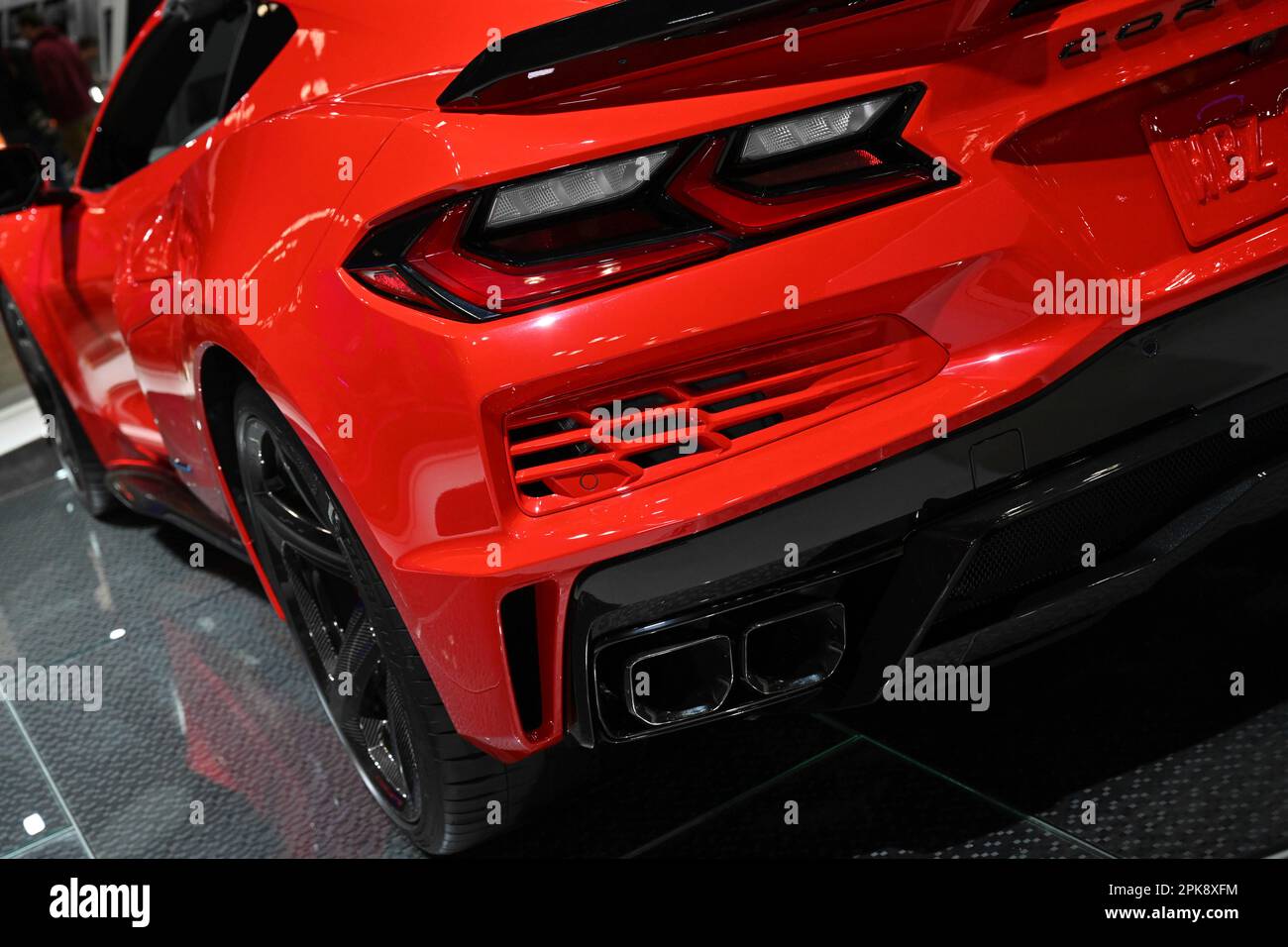 Photo by: NDZ/STAR MAX/IPx 2023 4/5/23 The 2024 Chevrolet Corvette E-Ray on display during the ...