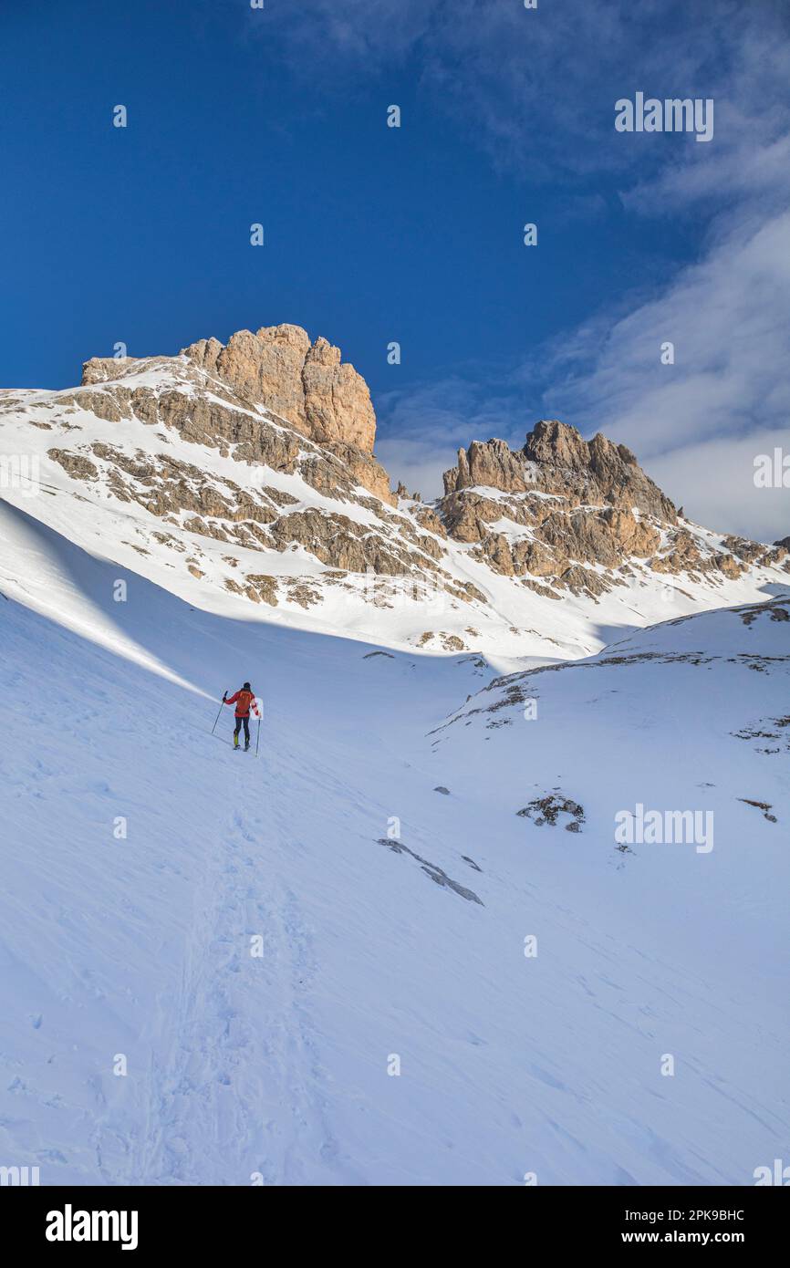 Italie, Trentin-Haut-Adige / Tyrol du Sud, San Giovanni di Fassa, ski ...