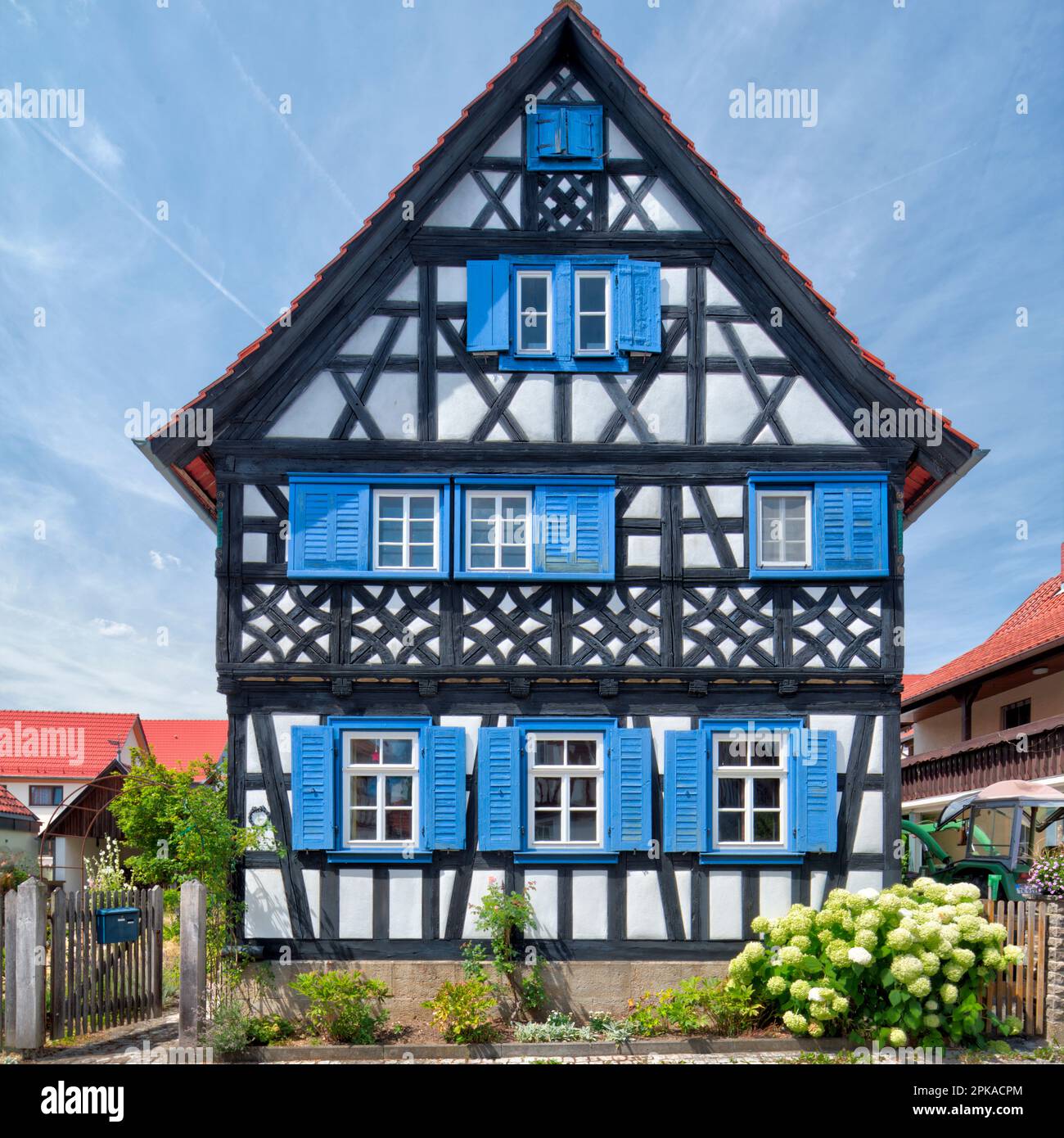 Maison à colombages, façade, architecture, vue sur le village, Sondheim ...