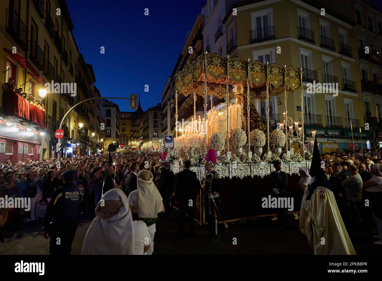 Procession of Jesús del Gran Poder and Virgen de la Macarena, on April ...