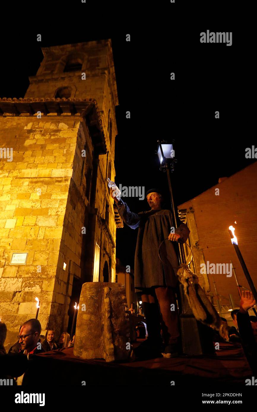 Procession and burial of Genarín, on April 7, 2023, in León, Castilla y ...