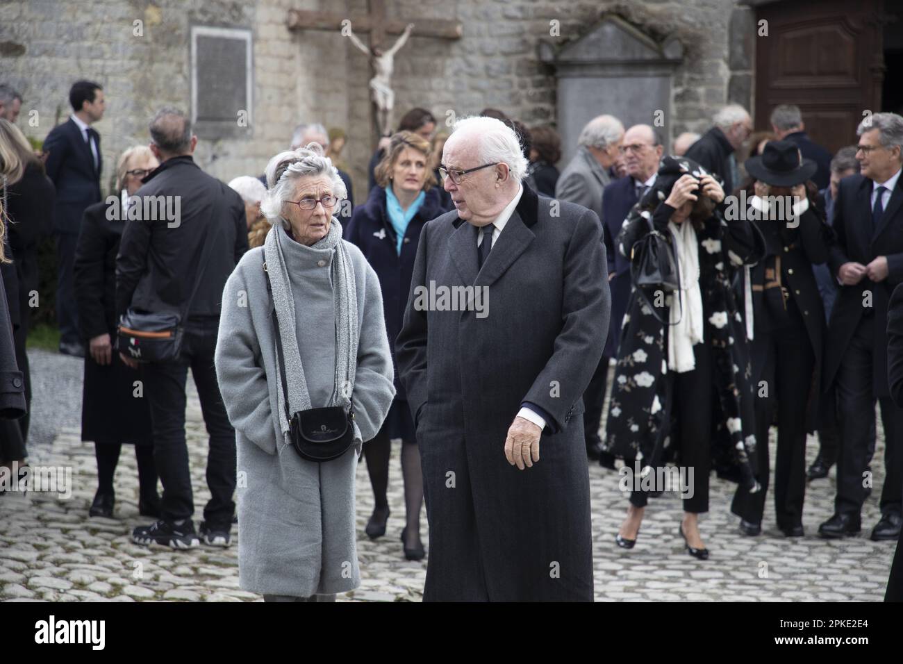 Lasne, Belgique. 07th avril 2023. Maurice Lippens part après la ...