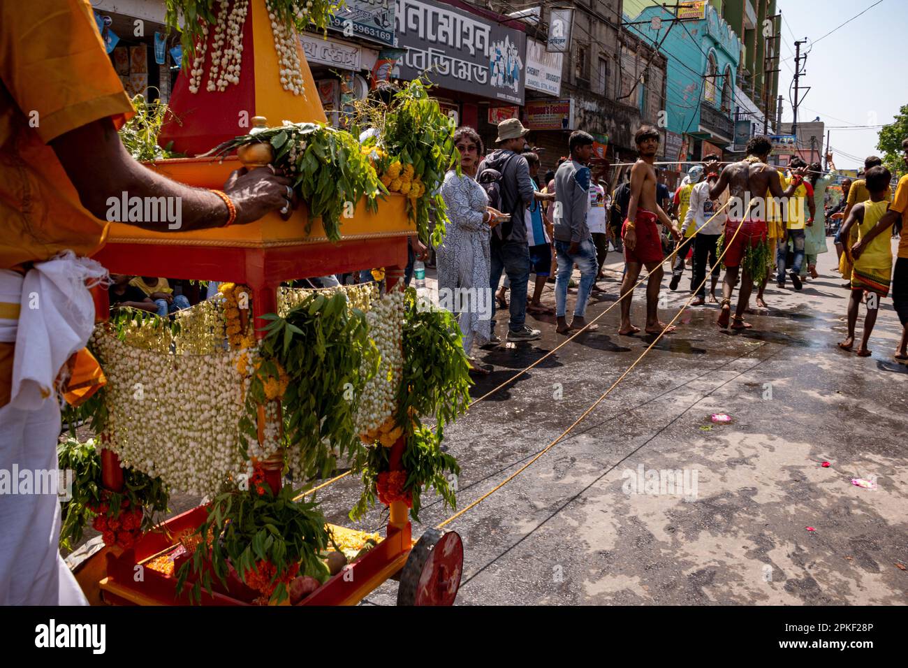 6 avril 2023, Bandel, bengale occidental, Inde: Après la puja de Sitala ...