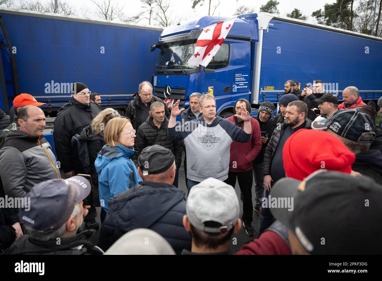 07 avril 2023, Hesse, Weiterstadt: Edwin Atema (M), syndicaliste ...