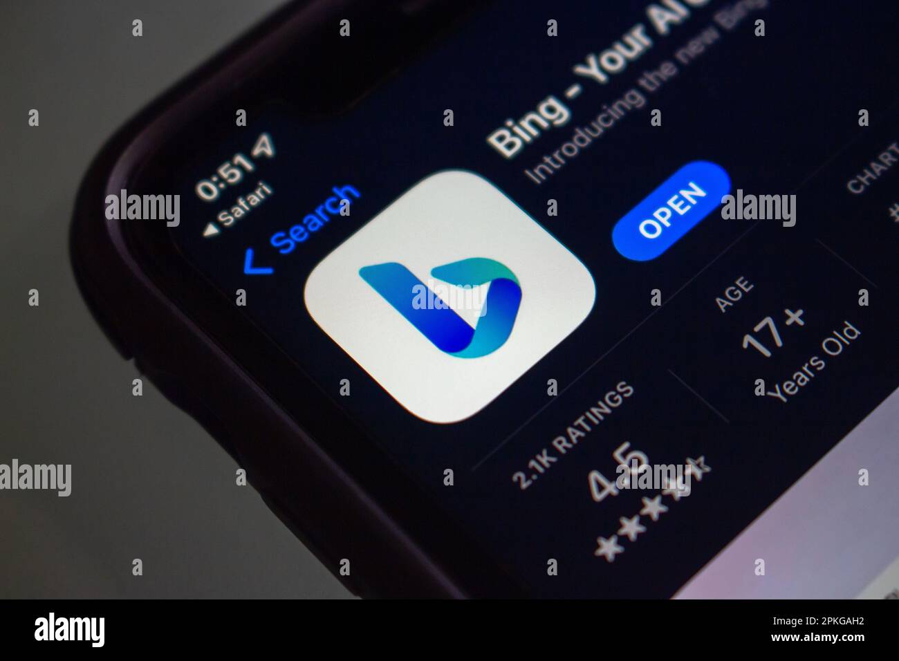 Vancouver, CANADA - avril 7 2023 : icône Microsoft Bing vue dans App ...