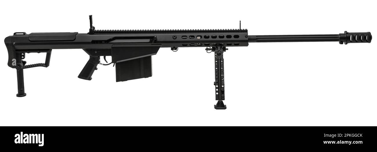 Fusil de sniper de grand calibre. Arme longue portée. Isoler sur un ...