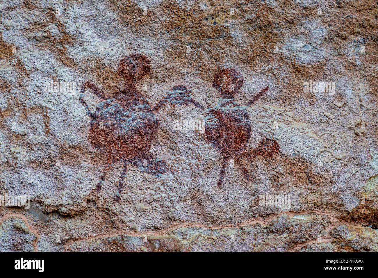Peinture d'art rupestre à Pedra Furada, Parc national de Serra da ...