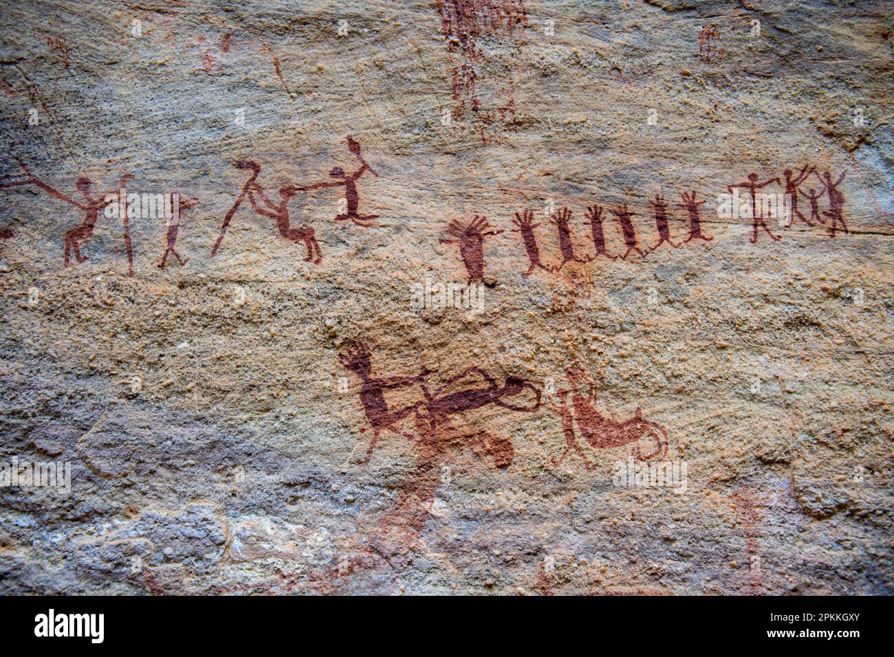 Peinture d'art rupestre à Pedra Furada, Parc national de Serra da ...